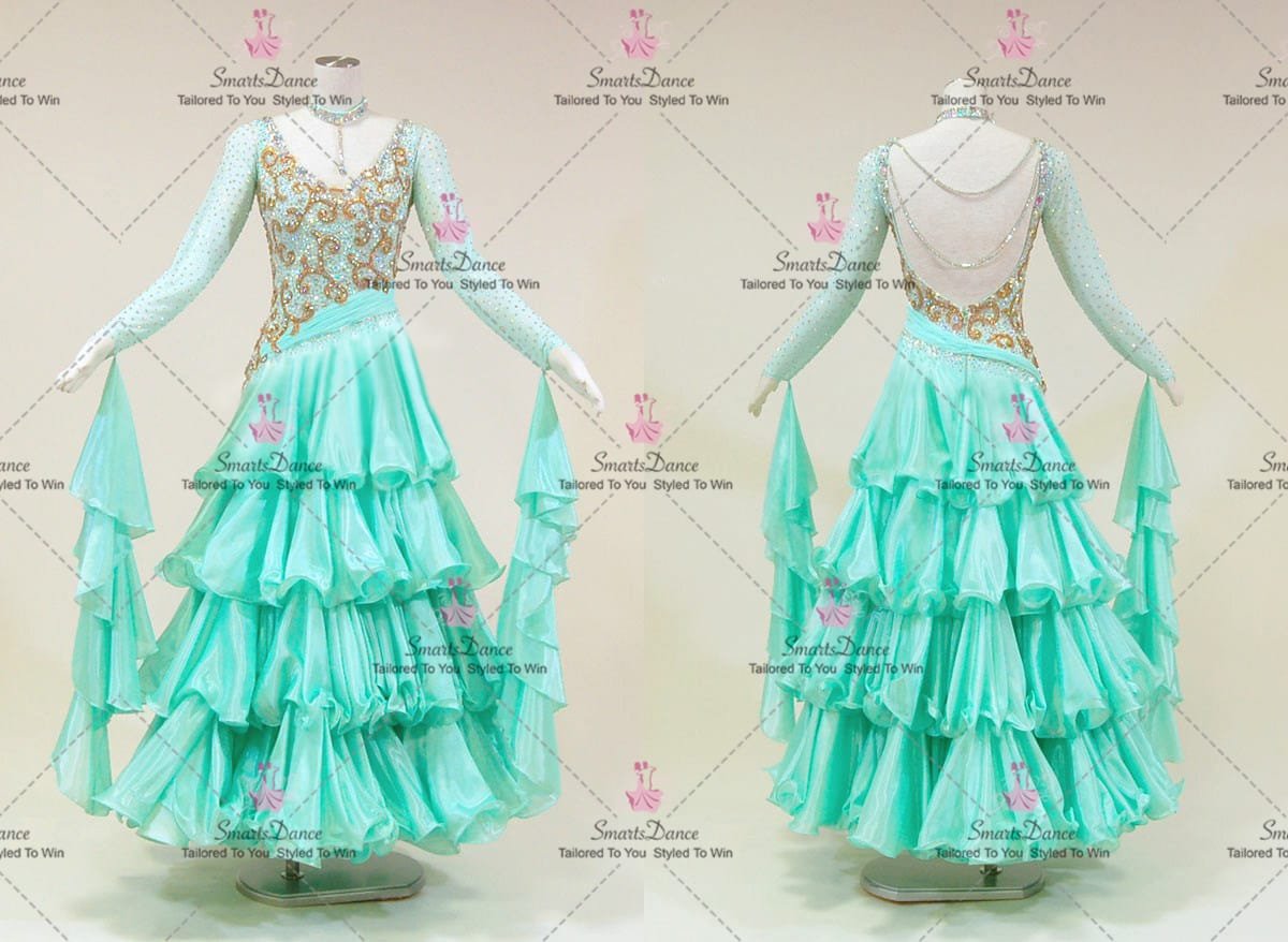 Green Made-To-Measure Dance Performance Costumes Skirt BD-SG4191