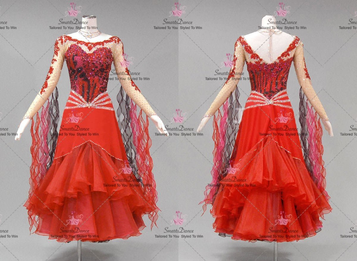 Red Lyrical Ballroom Dancing Costumes BD-SG4288